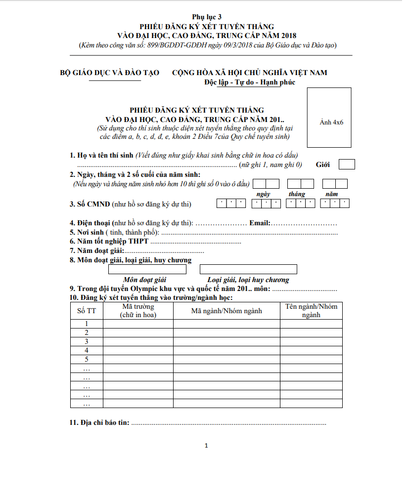 Chi Tiết Cách Làm Hồ Sơ Tuyển Thẳng đại Học 2019